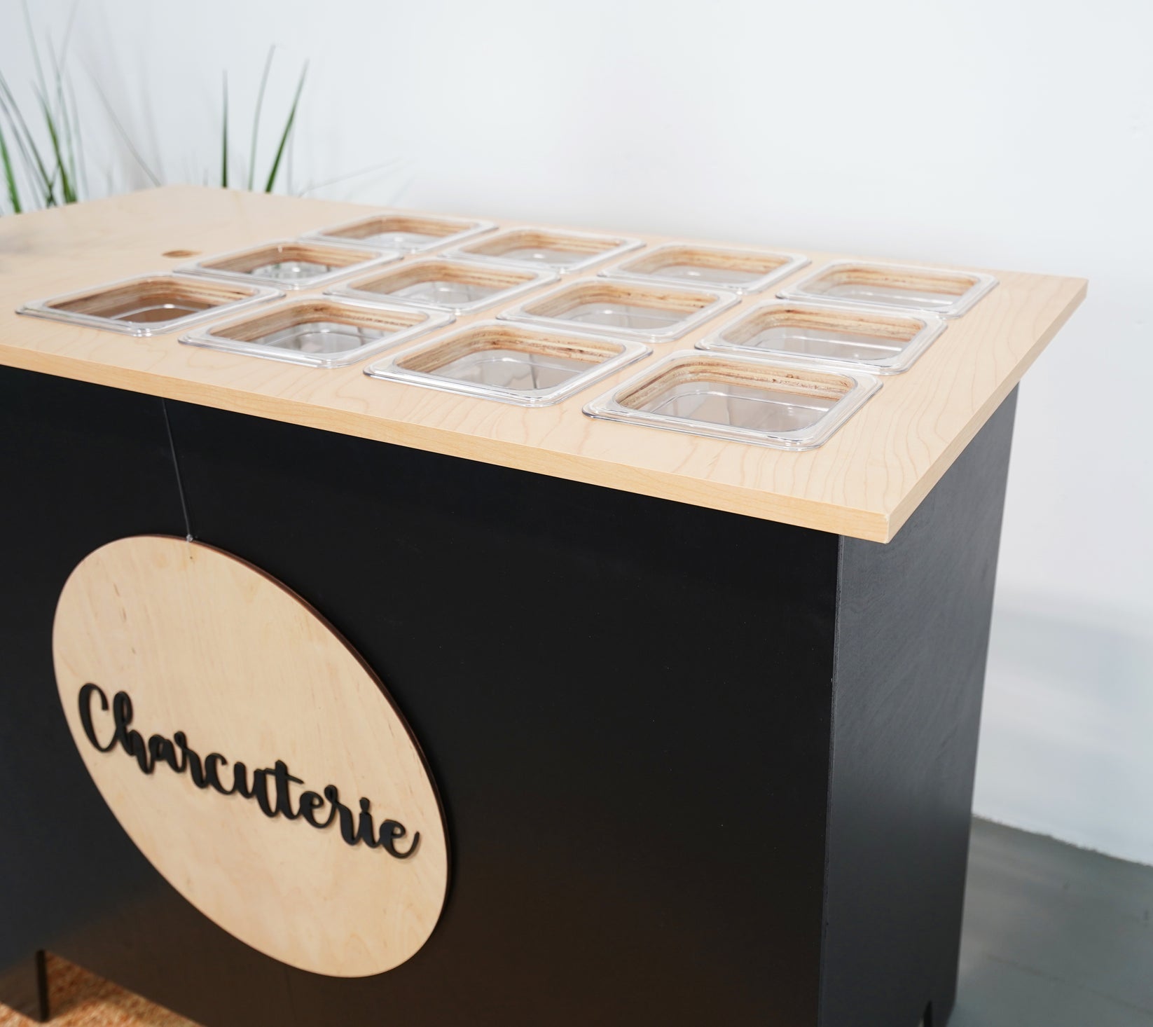 Foldable 4ft Charcuterie Black Table Mobile Cart Catering – Ematik ...