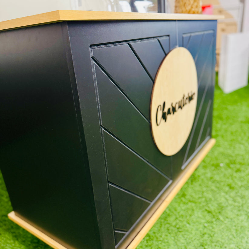 Charcuterie Cart 4ft Herringbone Style -THE CLASSY- Portable Snack Bar ...
