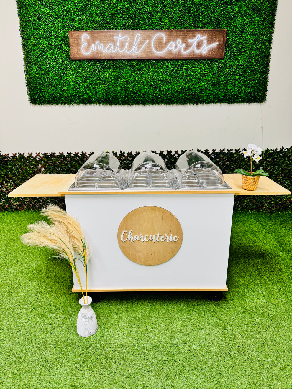 Ematik Charcuterie Cart 4ft -THE CLASSY- Portable Snack Bar Catering C ...